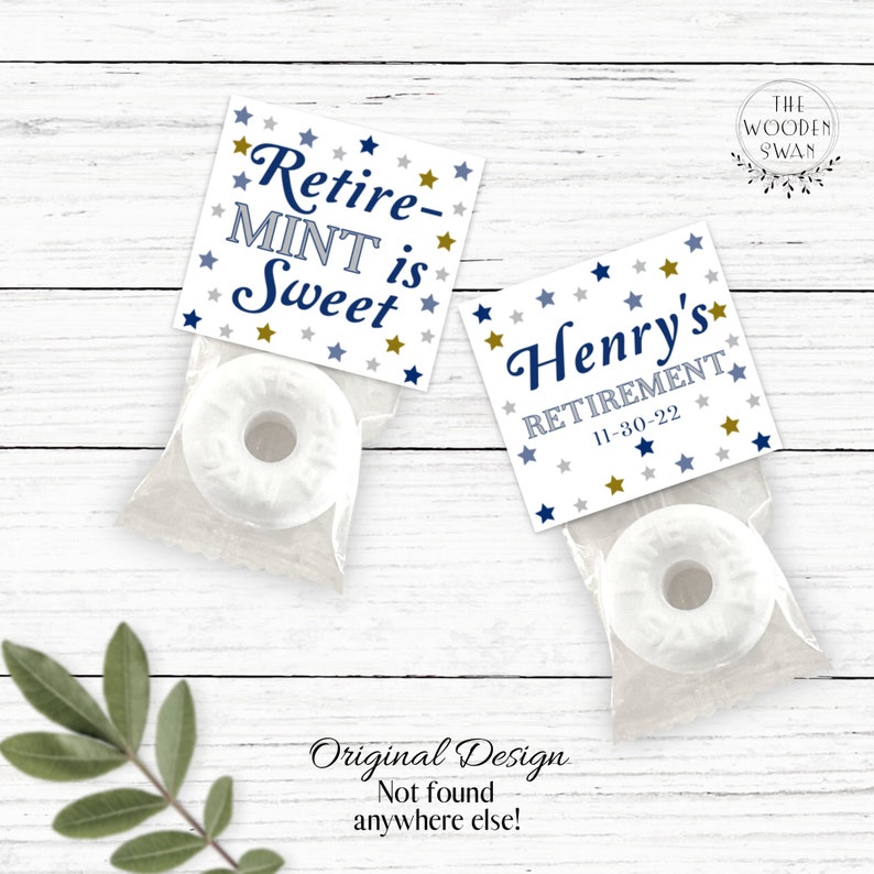 Printable Retirement Mint Favor Topper Template, Custom Mint Party ...