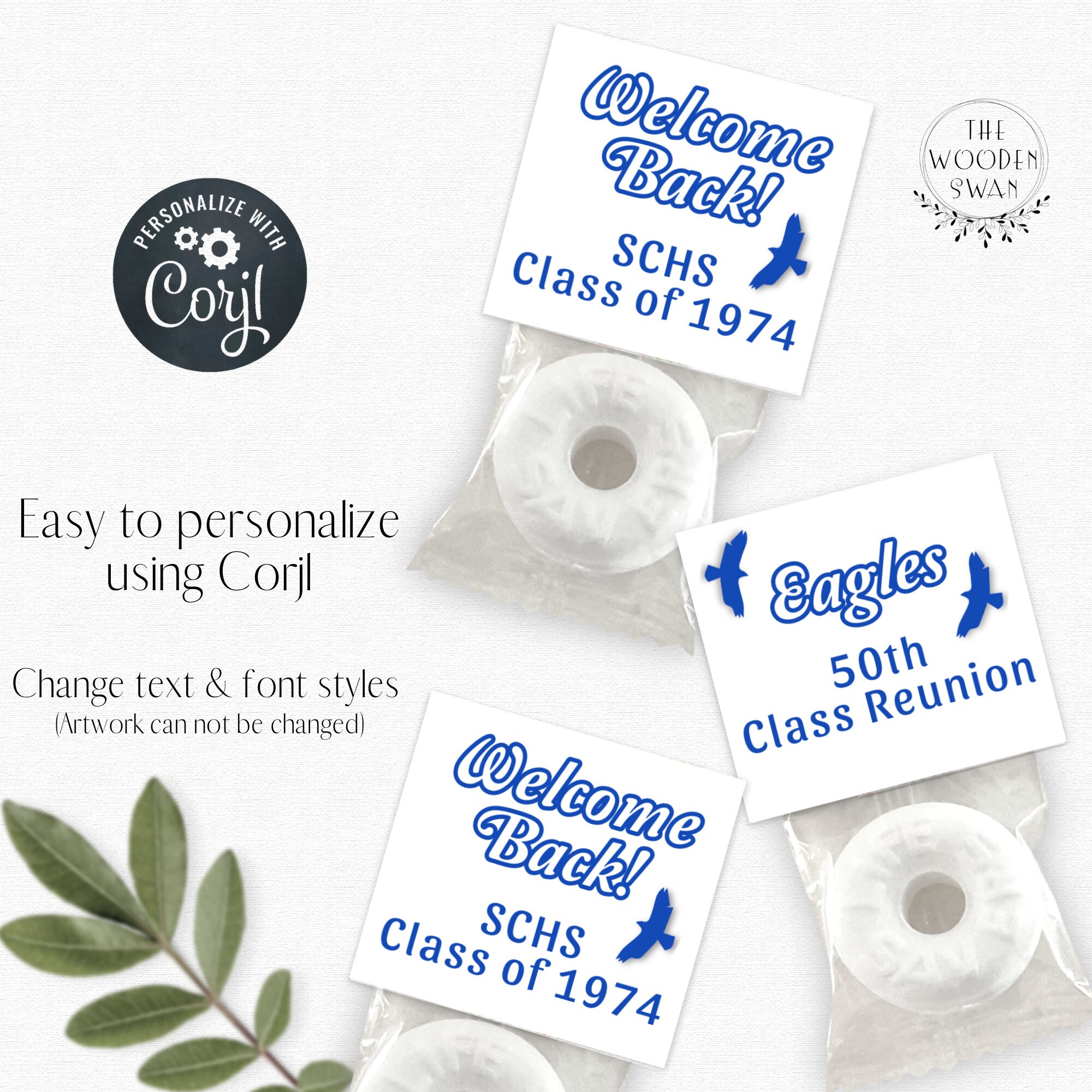 Printable Class Reunion Mint Favor Topper Template Custom - Etsy