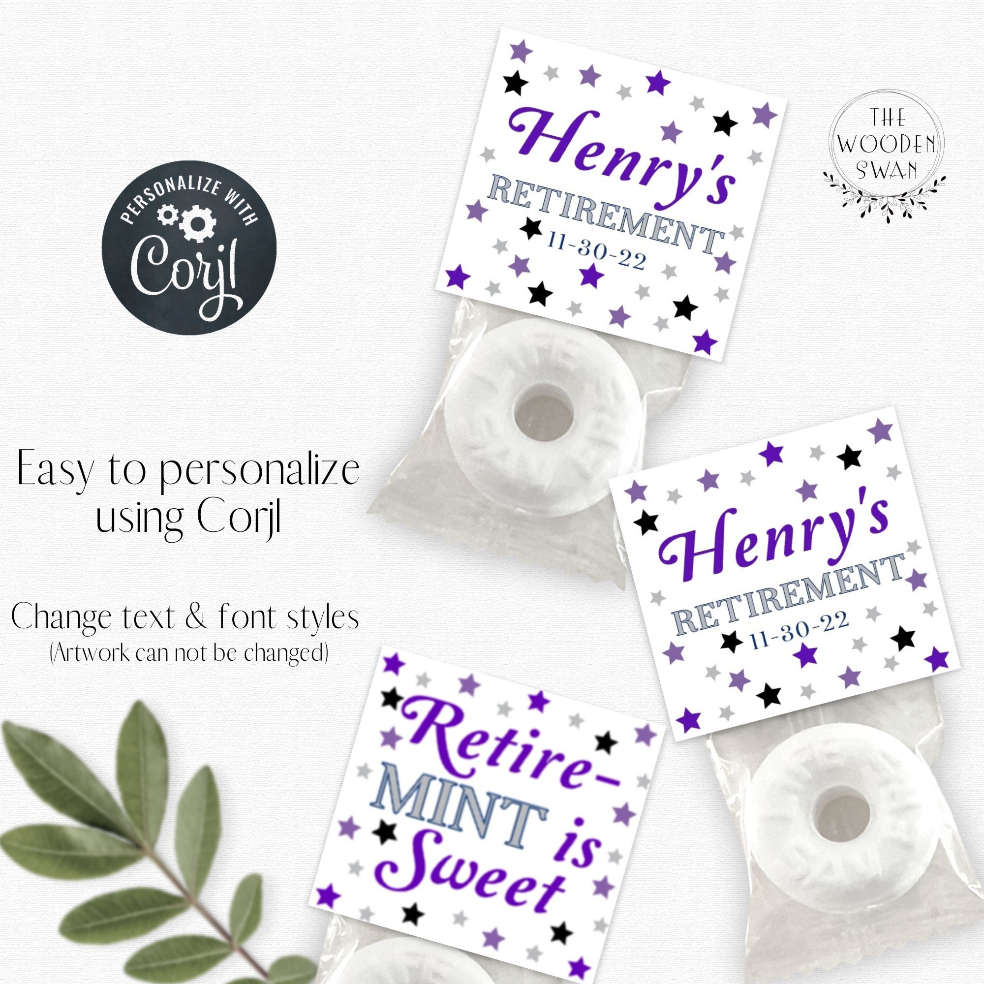 Printable Retirement Mint Favor Topper Template Custom Mint - Etsy
