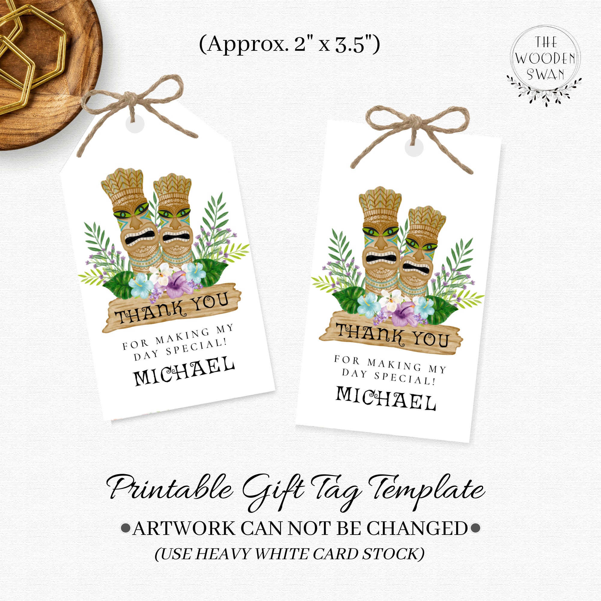 Printable Favor Tag Template, Tropical Birthday, Thank You Favor Tags ...