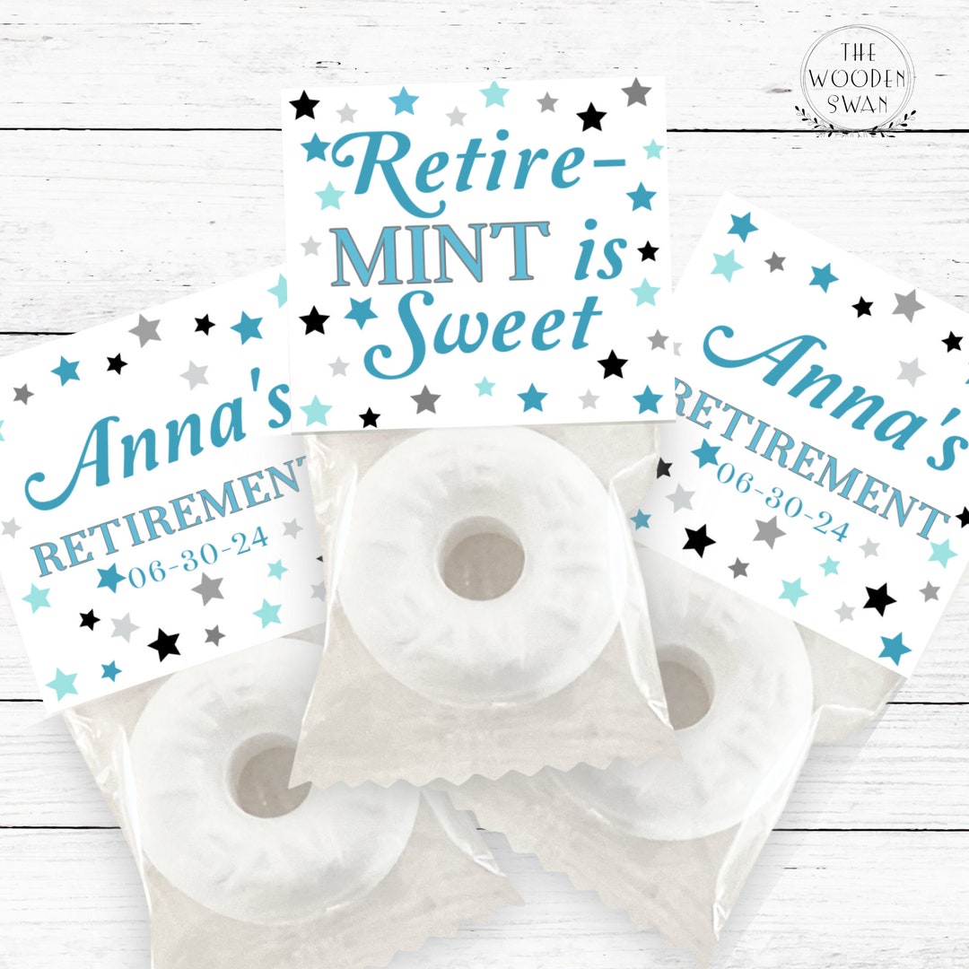 Printable Retirement Mint Favor Topper Template, Custom Mint Party ...