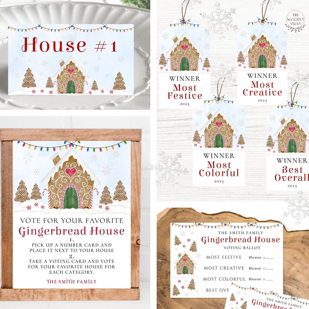 Printable Christmas Gingerbread House Decorating Templates, DIY ...