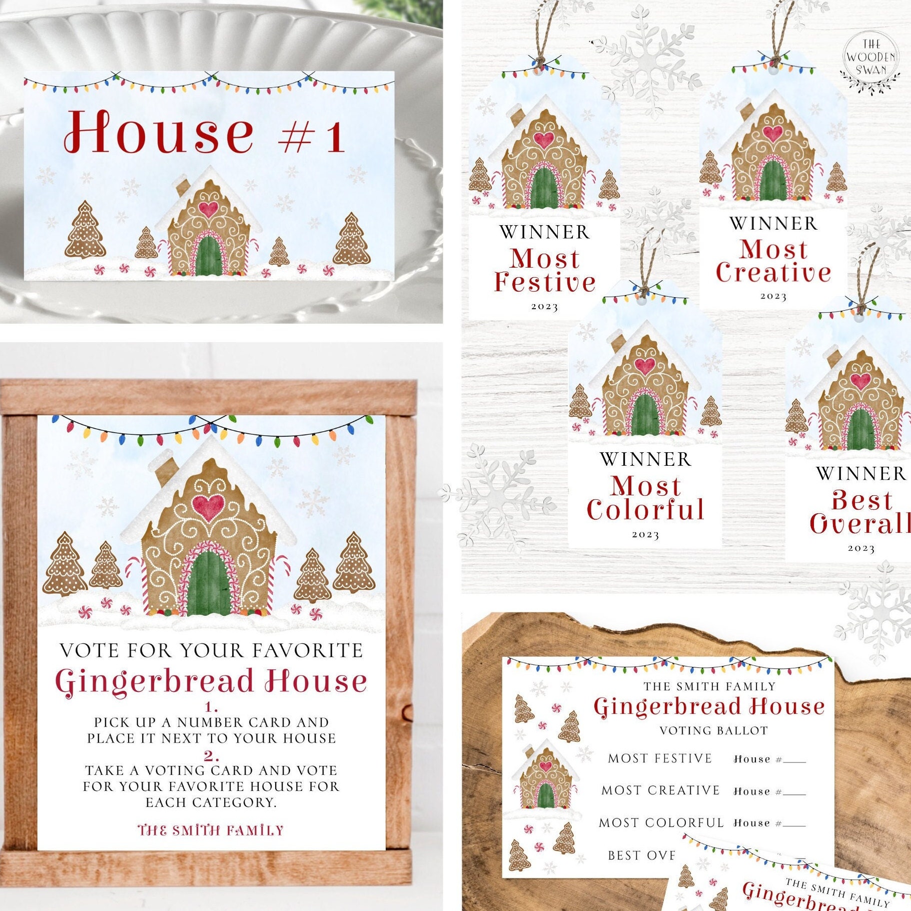Printable Christmas Gingerbread House Decorating Templates, DIY ...