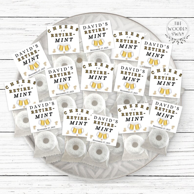 Printable Retirement Mint Favor Toppers, Custom Mint Party Favors, Life ...