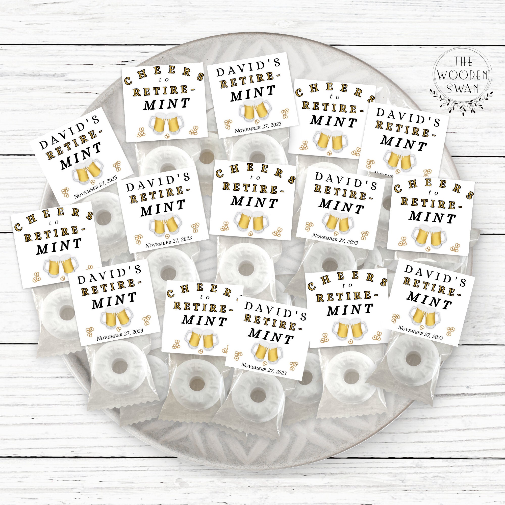 Printable Retirement Mint Favor Toppers, Custom Mint Party Favors, Life ...