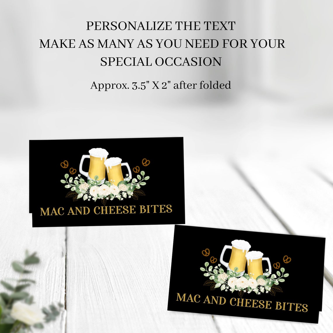 Printable Buffet Sign Template, Food Sign, Buffet Tent Card, Folded ...