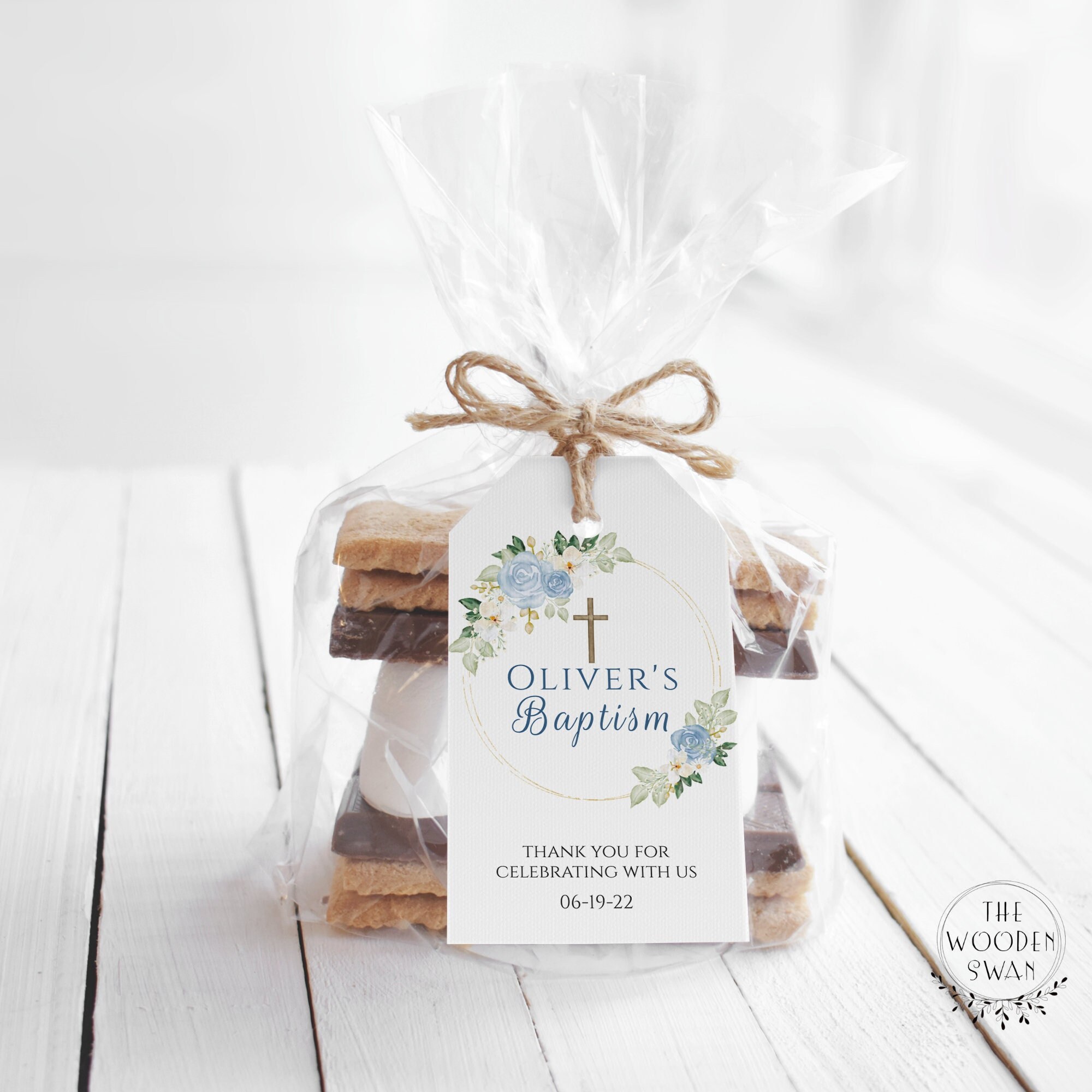 Printable Baptism Favor Tag Template, Christening Keepsake, Gift Tag ...