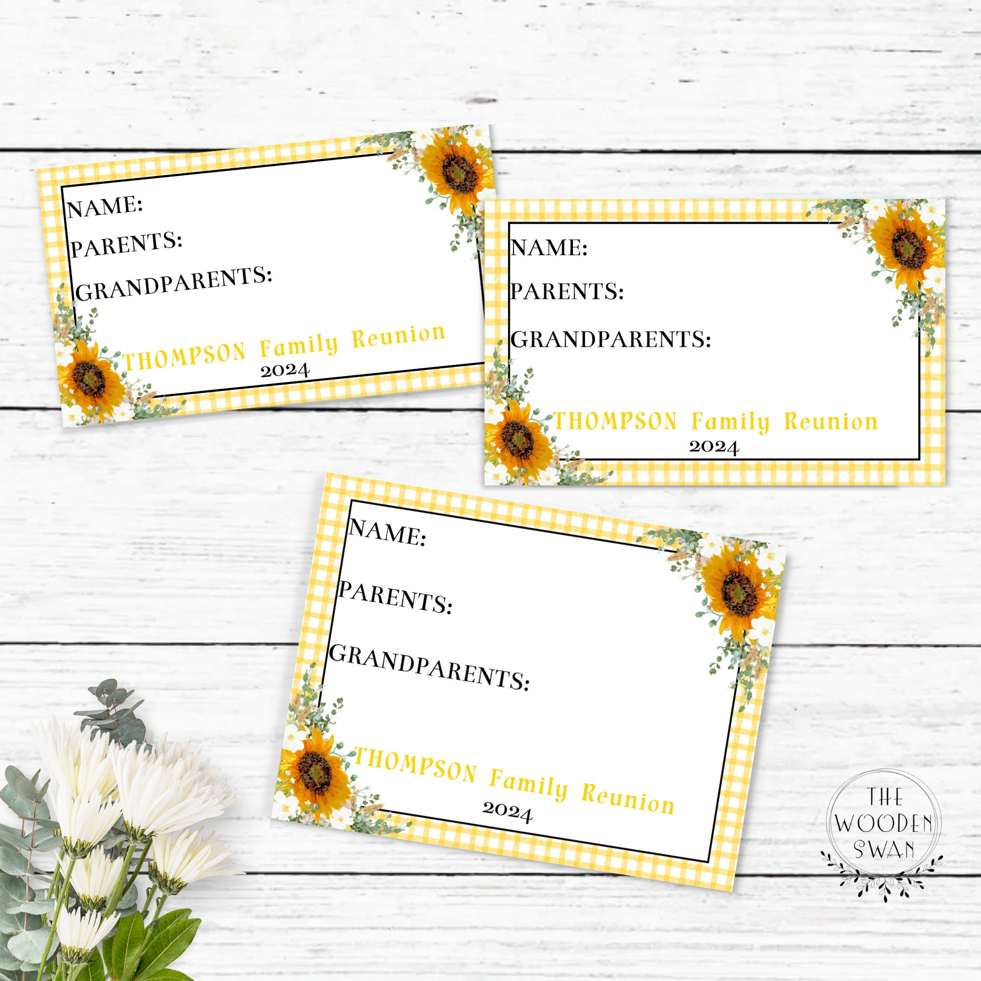 Family Reunion Name Tag Template, Party Name Tags, Family Celebration ...