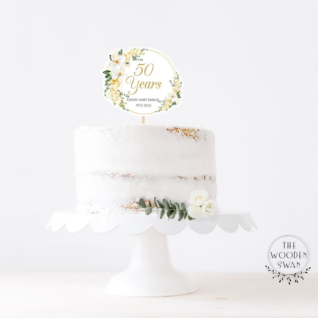 Printable Cake Topper Template, 50th Anniversary, Any Event ...