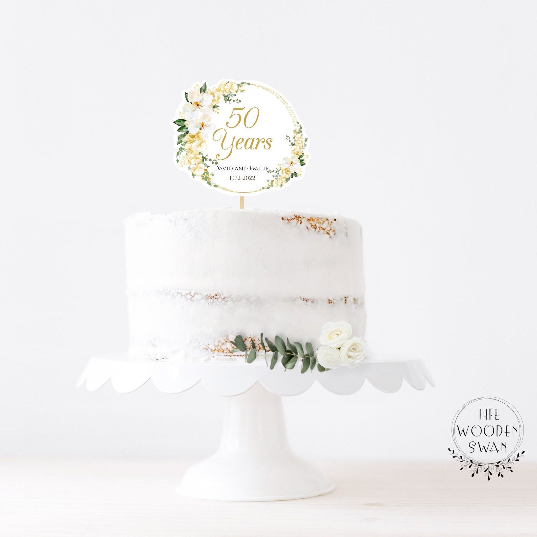 Printable Cake Topper Template, 50th Anniversary, Any Event ...