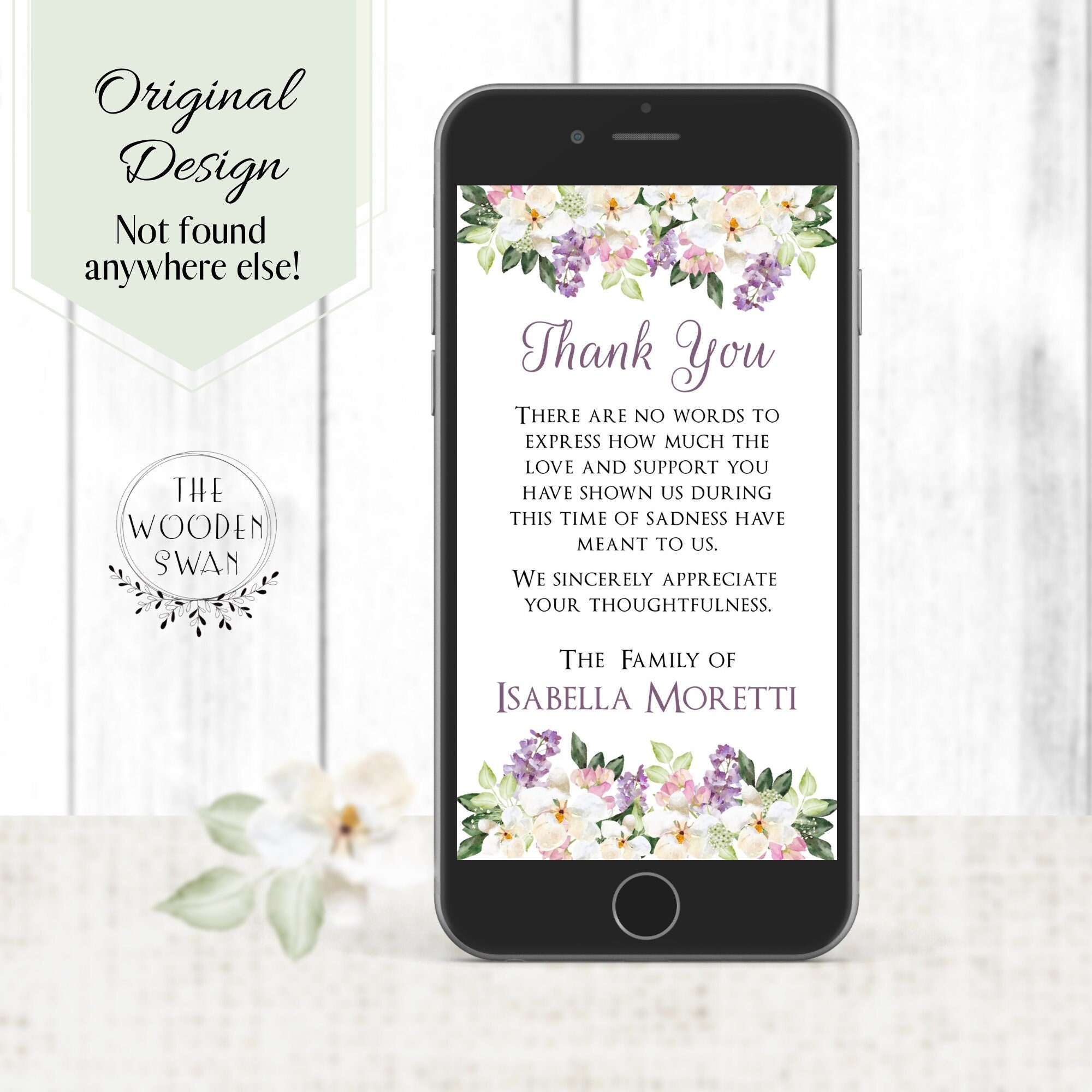 Electronic Thank You Card Template, Digital Ecard, Digital Thanks ...