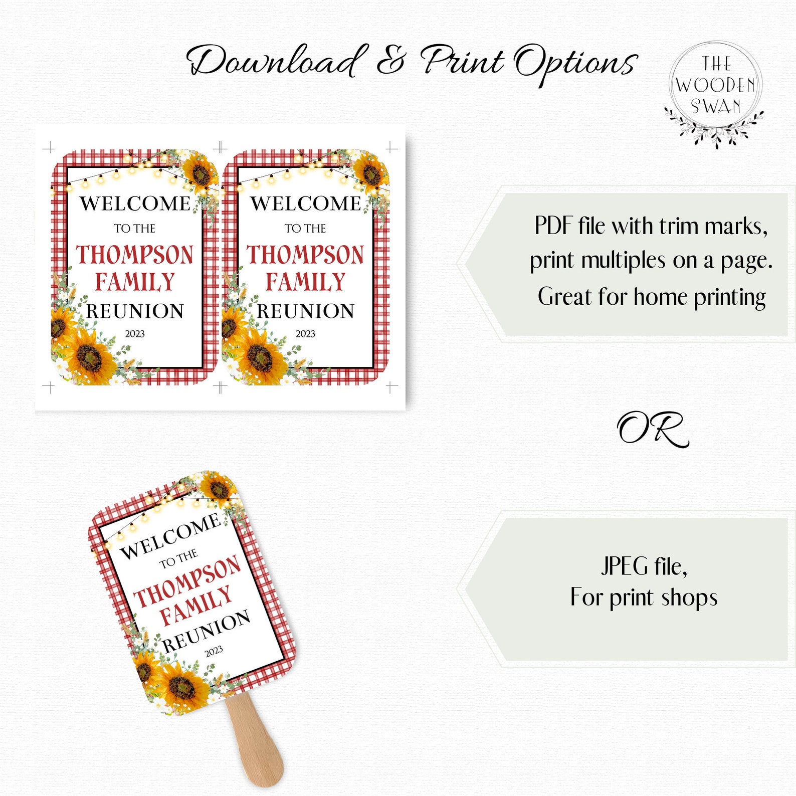 Family Reunion Hand Fan Template, Family Reunion Party, Printable ...