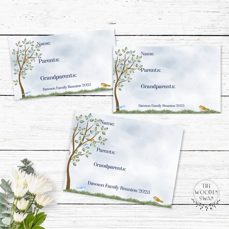 Family Reunion Name Tag Template, Party Name Tags, Family Reunion ...