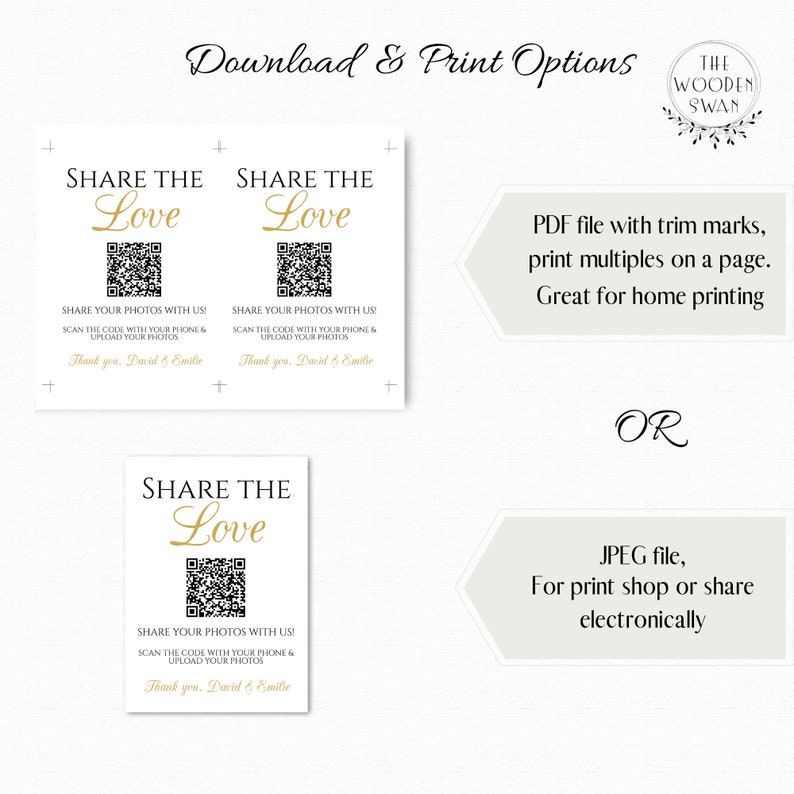Printable Share the Love Sign Template, QR Code Sign, Photo Sharing ...