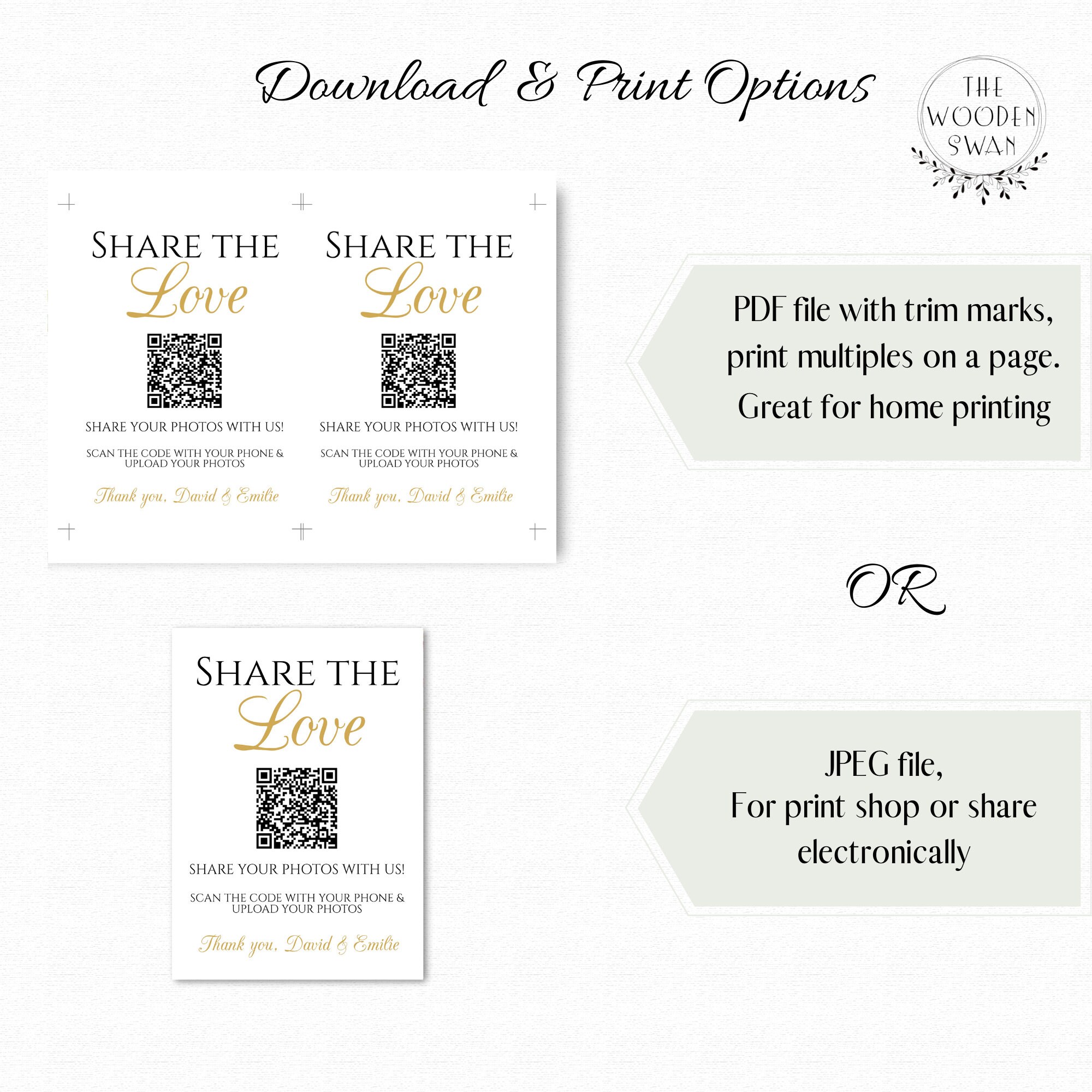 Printable Share the Love Sign Template, QR Code Sign, Photo Sharing ...