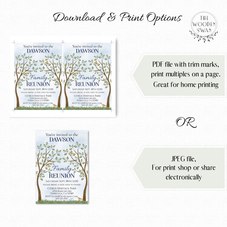 Family Reunion Invitation, Family Reunion Party, 5x7 Printable Invite ...