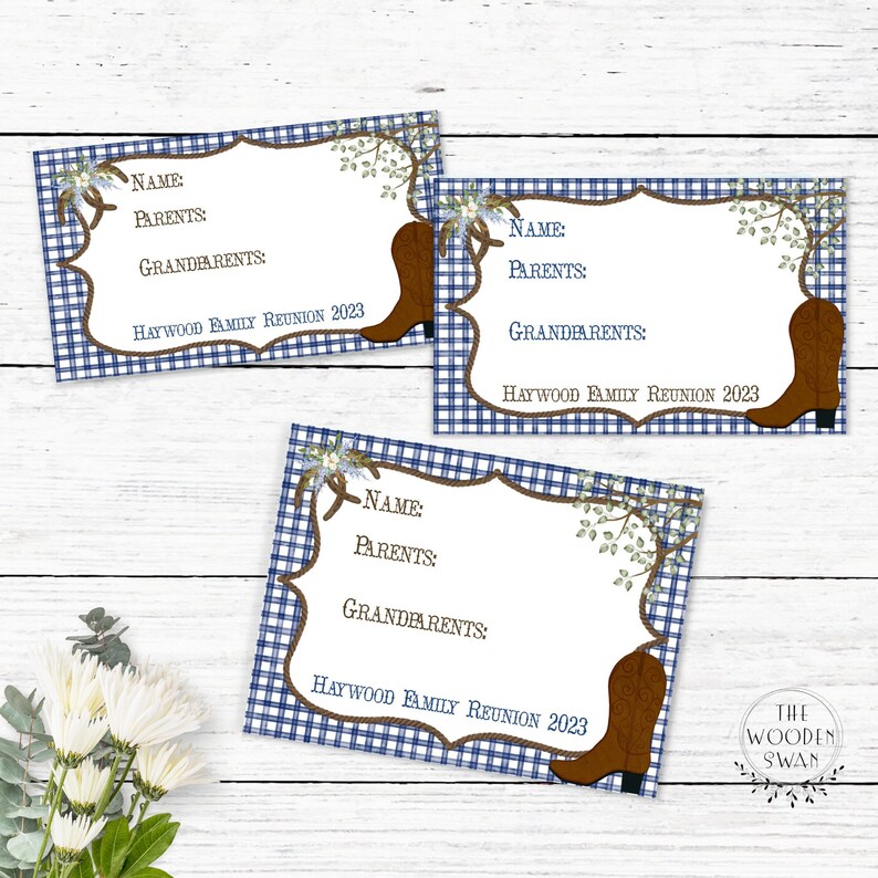 Family Reunion Name Tag Template , Party Name Tags, Family Celebration ...