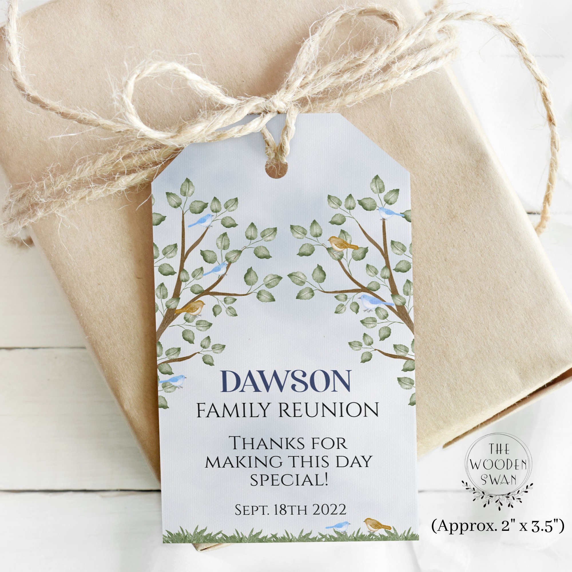 Printable Favor Tag Template, Family Reunion Gift Tag, Thank You Favor ...