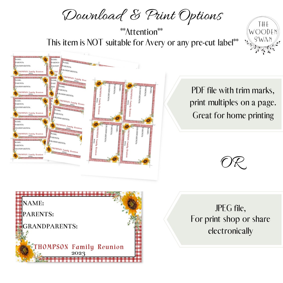 Family Reunion Name Tag Template, Party Name Tags, Family Celebration ...