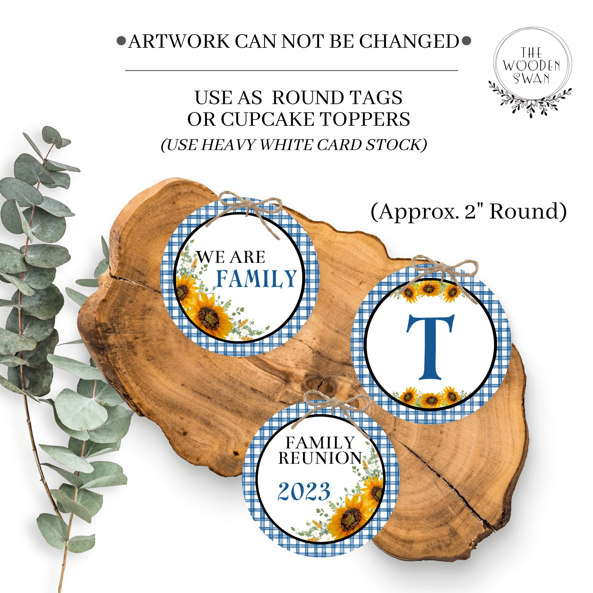 Family Reunion Cupcake Topper Template, Round Gift Tags, Fall Family ...