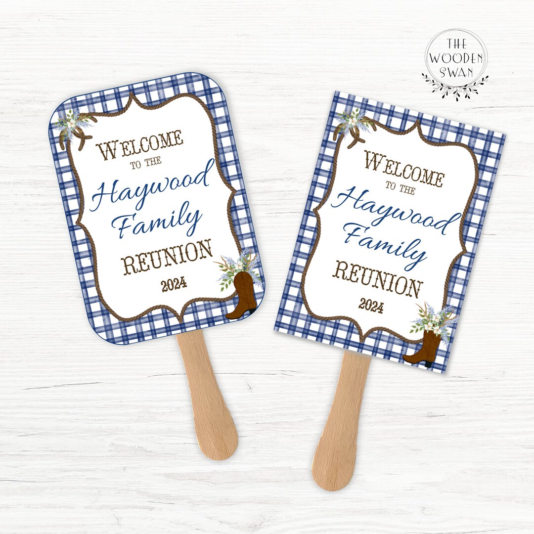 Family Reunion Party Hand Fan Template, Western Family Party, 5x7 ...