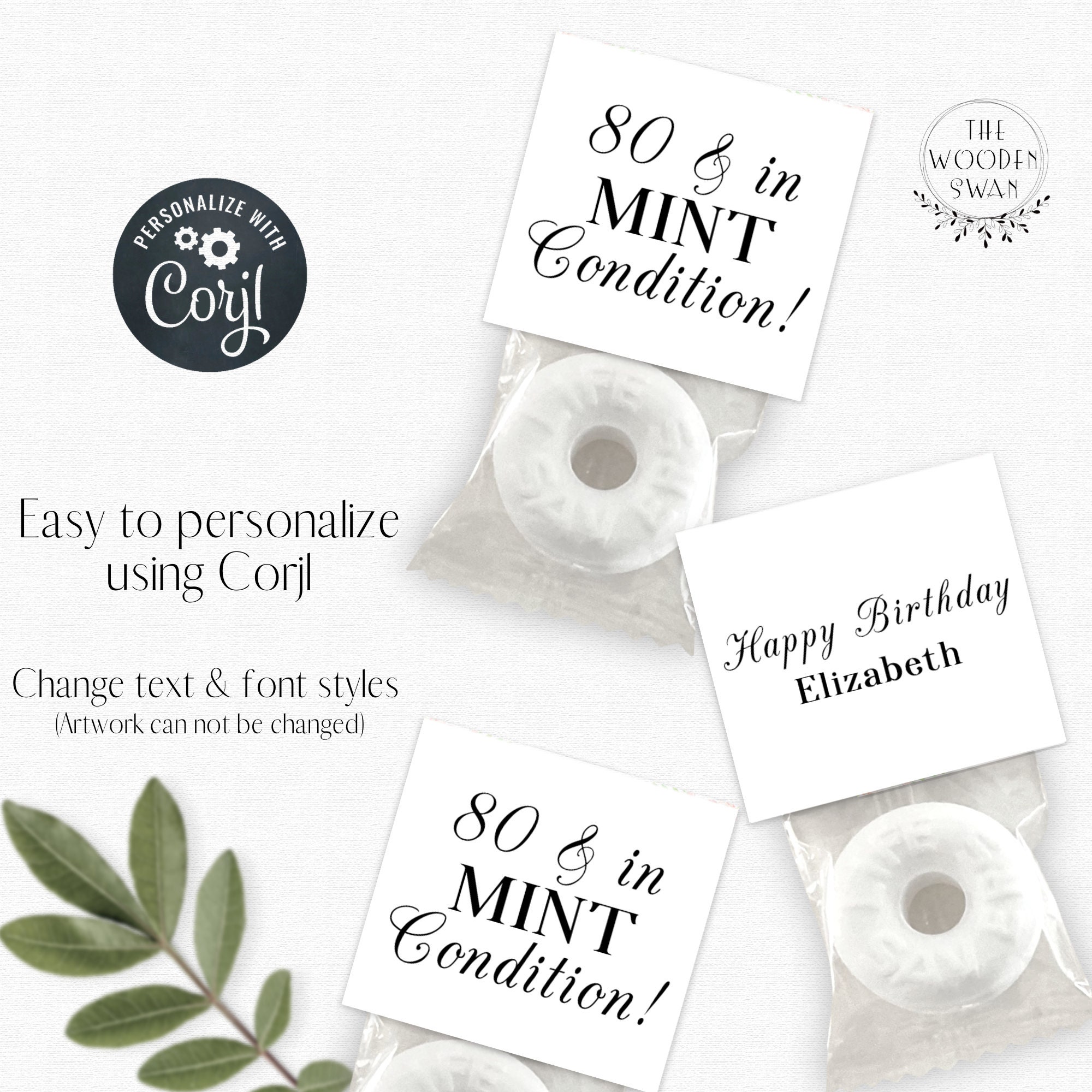 Printable Birthday Mint Favor Topper Template, Custom Mint Party Favors ...