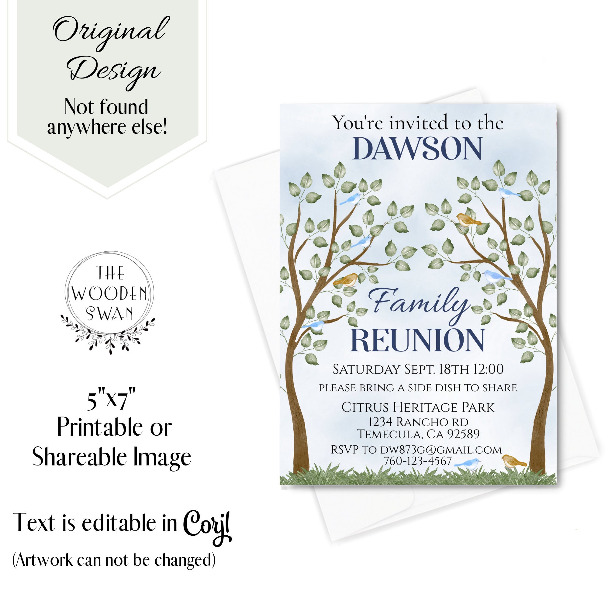 Family Reunion Invitation, Family Reunion Party, 5x7 Printable Invite ...