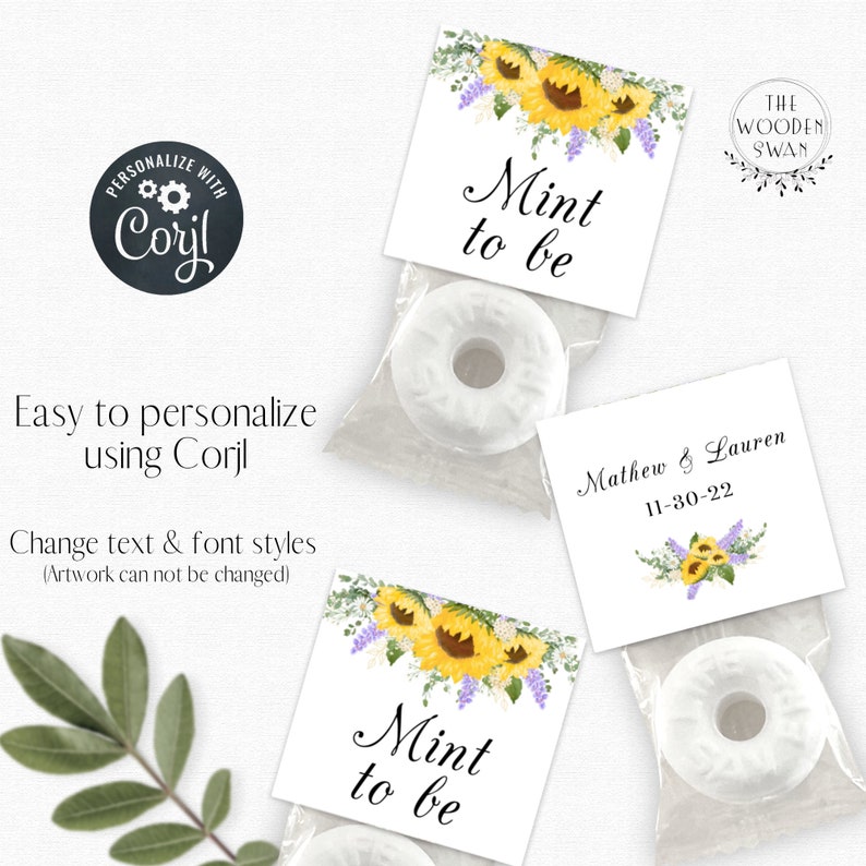 Printable Mint to Be Favor Topper Template, Sunflower Party, Life Saver ...