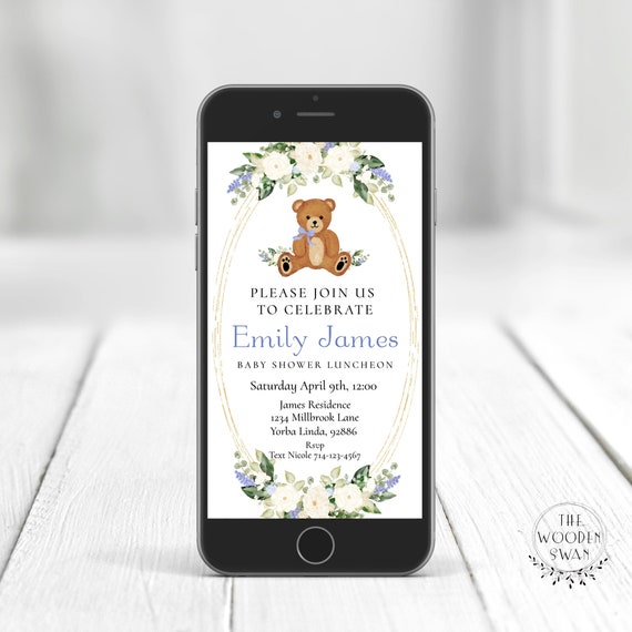 Electronic Baby Shower Invitation Digital Evite Brunch Any | Etsy