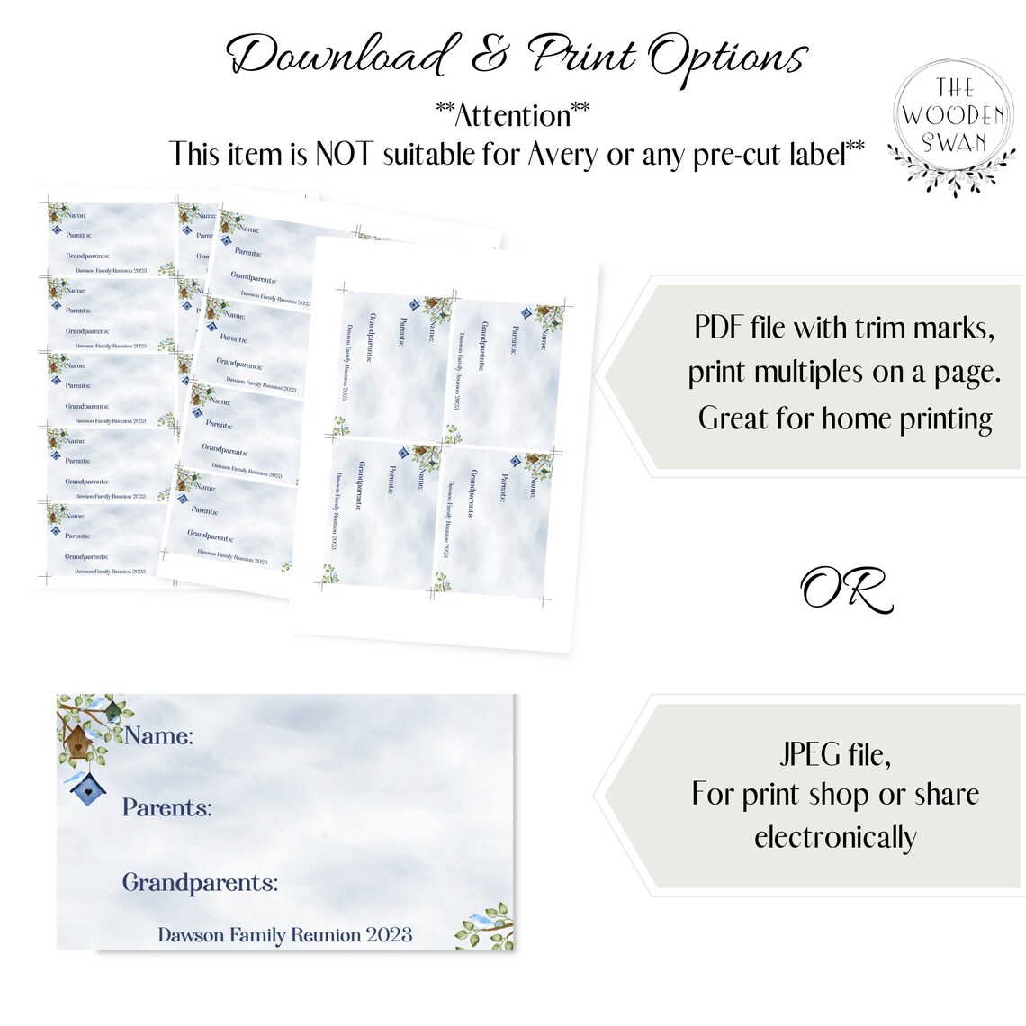 Family Reunion Name Tag Template, Party Name Tags, Family Reunion ...