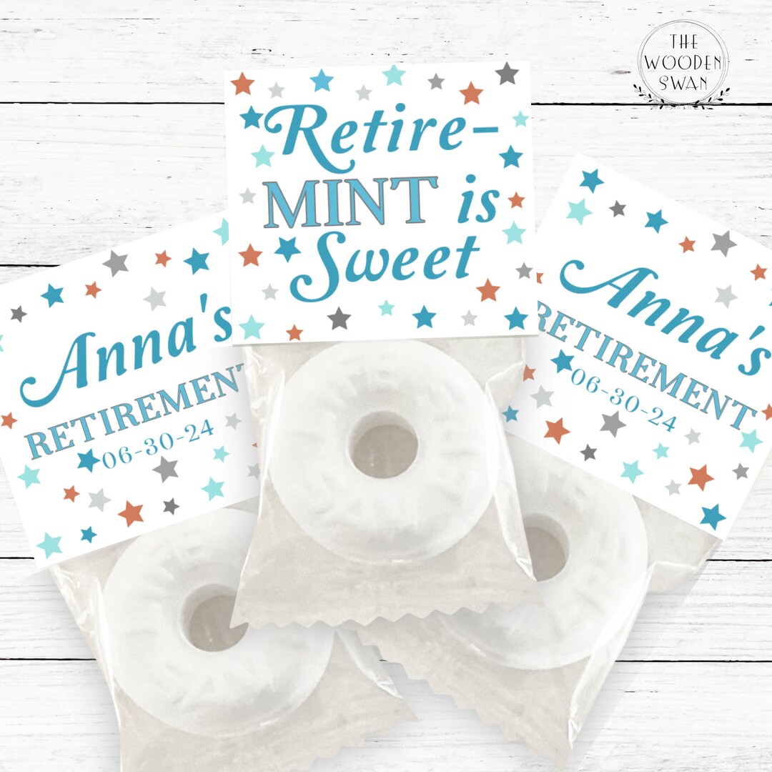 Printable Retirement Mint Favor Topper Template, Custom Mint Party ...