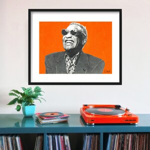 Ray Charles Poster | R&B | Rnb | Wall Art | Art Print | Multiple Sizes ...