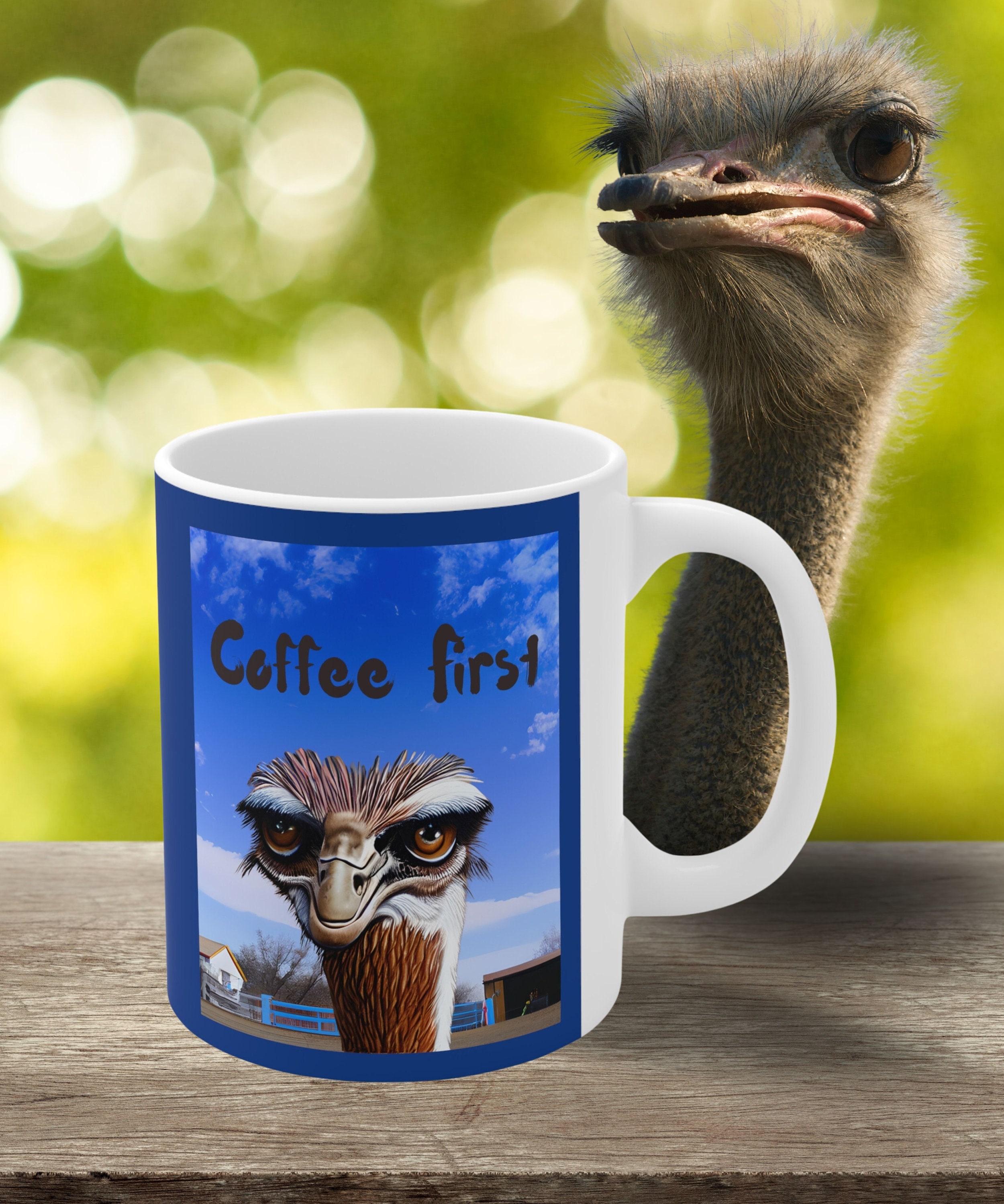 Funny Smiling Ostrich With Teeth