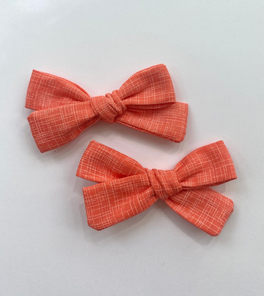 Coral Pink Pigtail Mini Bows | Coral Bow | Little Girl Coral | Pink Bow ...