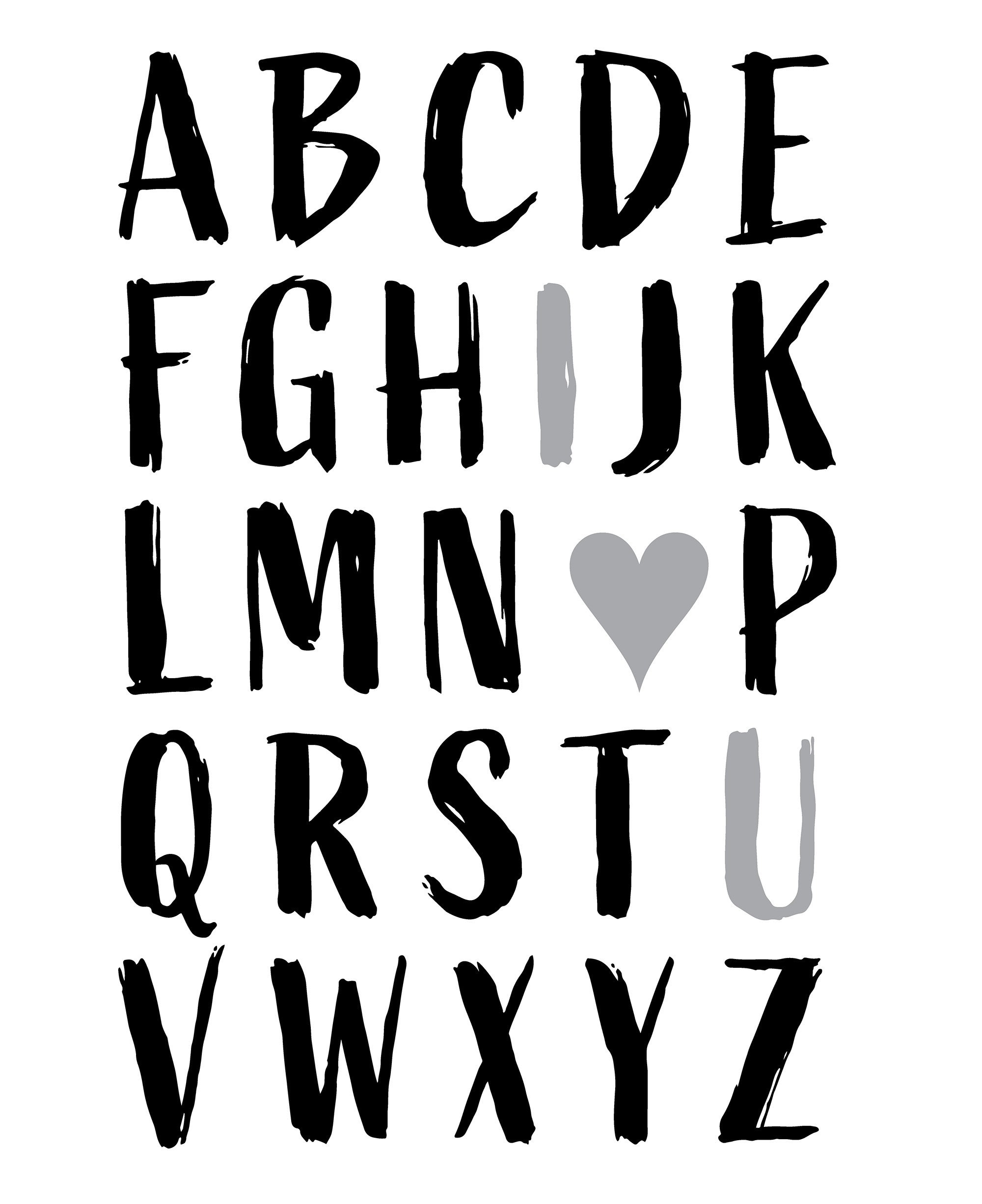 Black and White Alphabet Poster - Printable | ABC Art | ABC Print ...