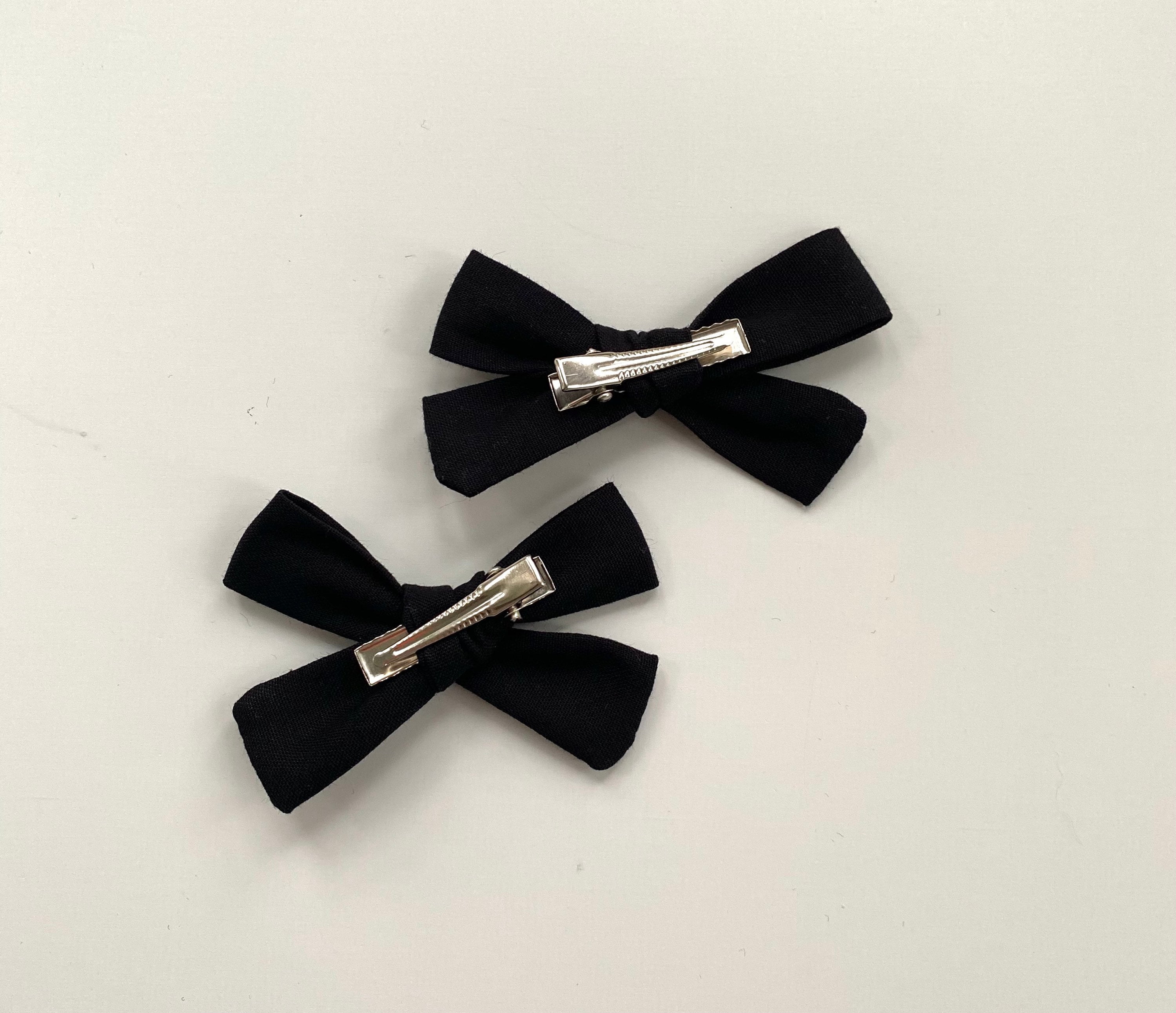Black Pigtail Mini Bow Clips | Black Hair Accessories | Little Girl ...