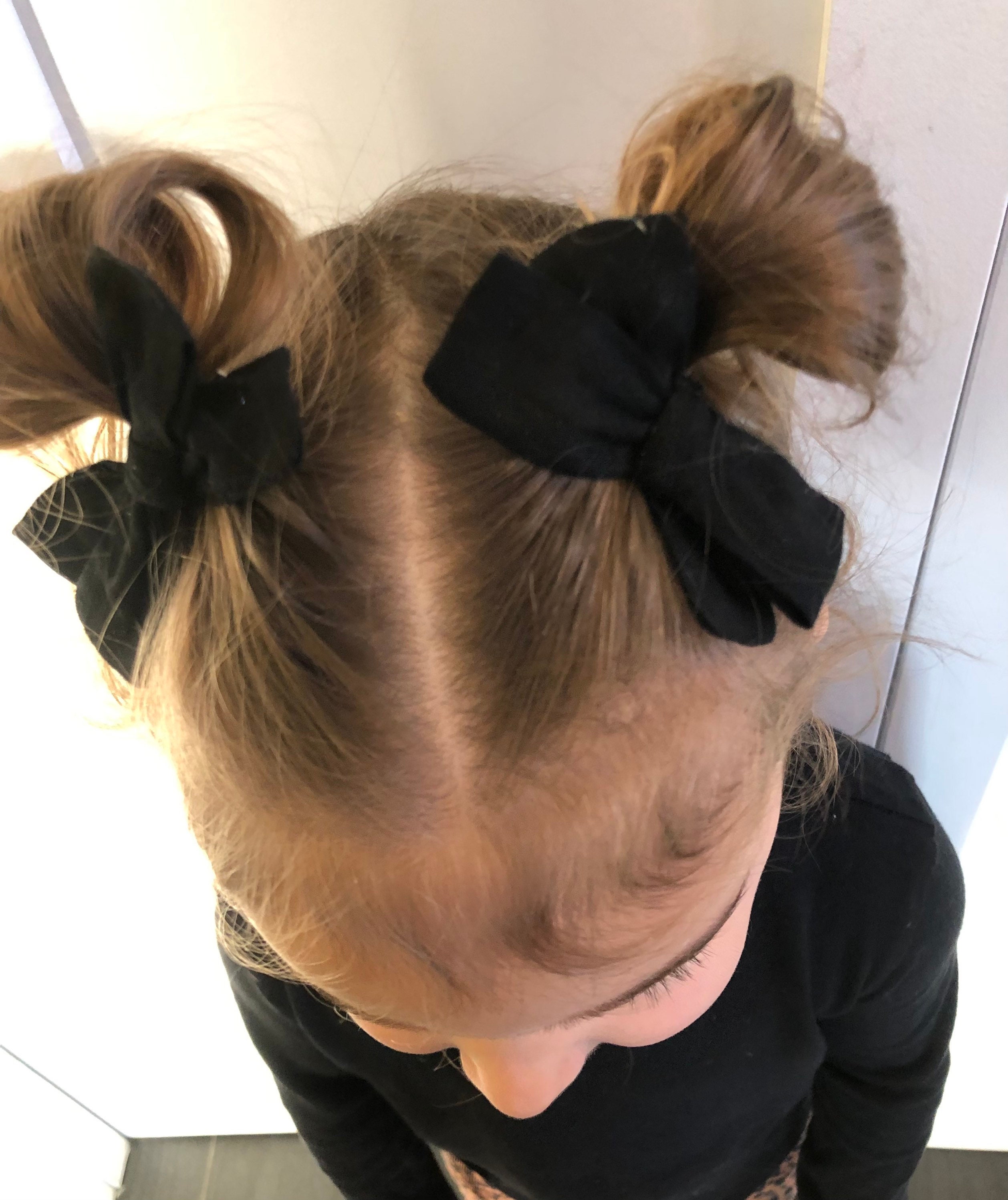 Black Pigtail Mini Bow Clips Black Hair Accessories Little - Etsy