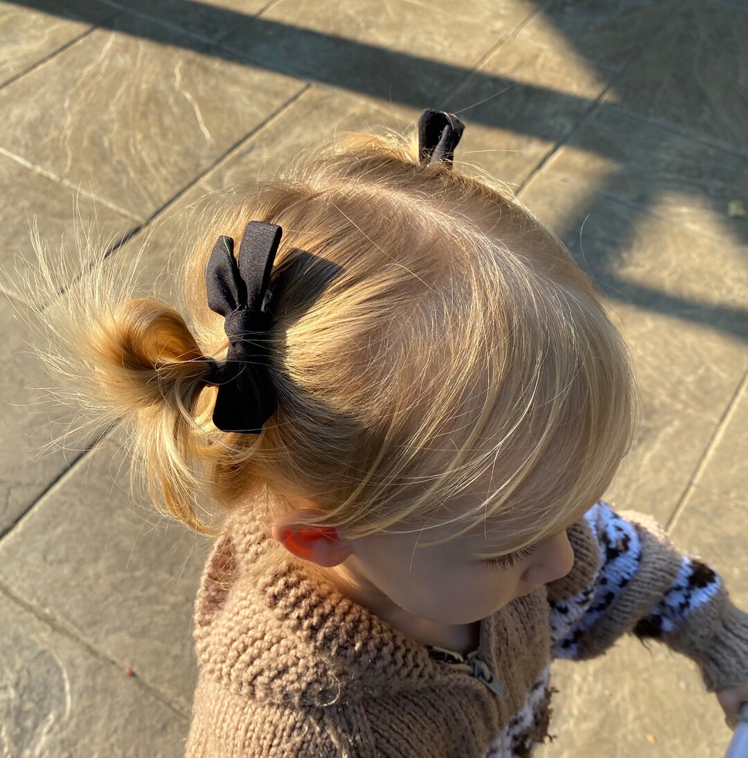 Black Pigtail Mini Bow Clips | Black Hair Accessories | Little Girl ...