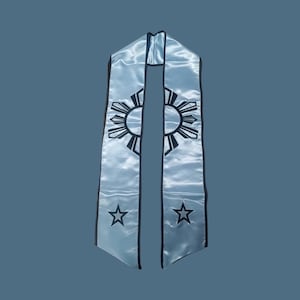 Philippines Flag Embroidered Graduation Stole | Sash | Scarf | Filipino ...