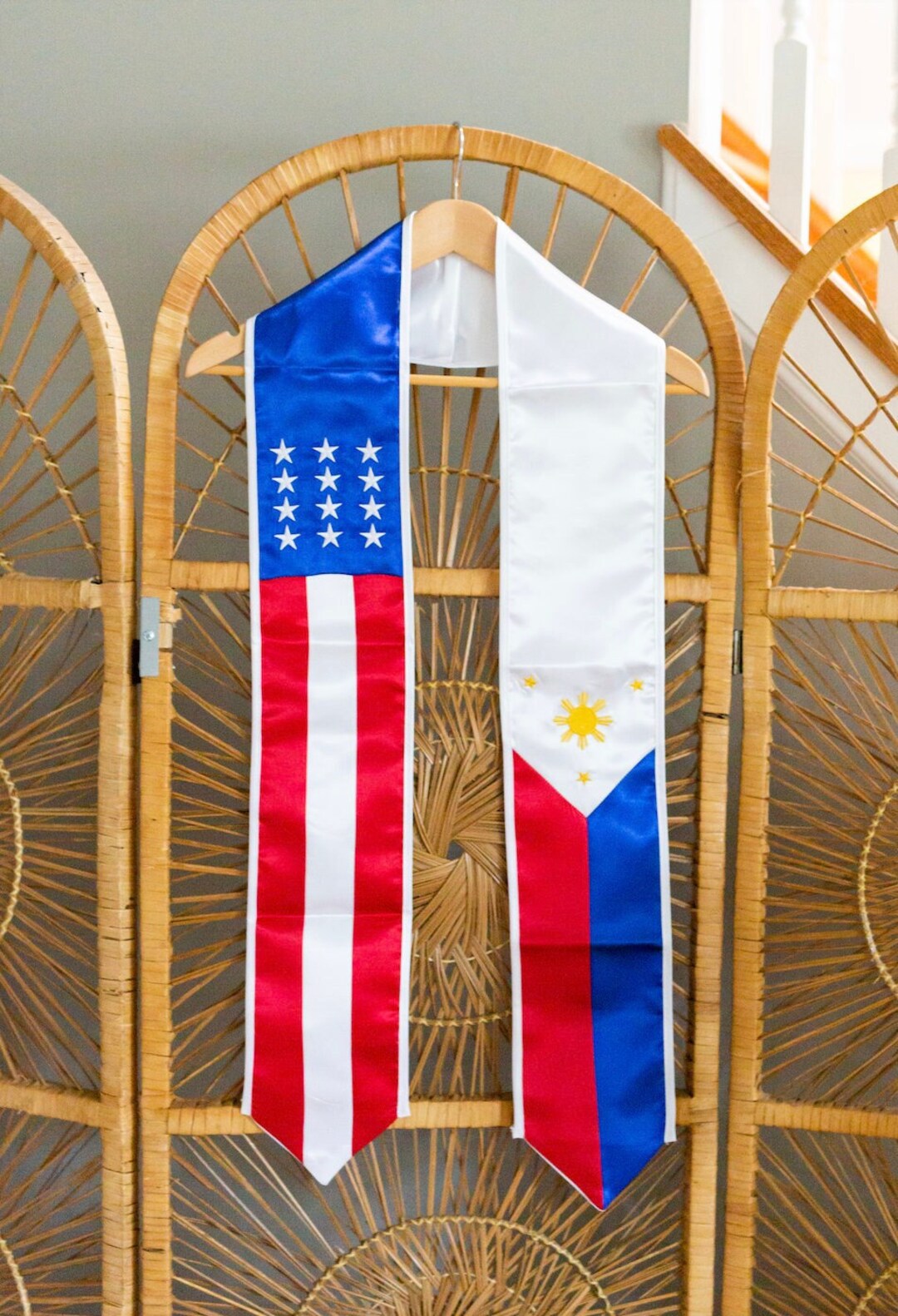 Philippines Flag Embroidered Graduation Stole | Sash | Scarf | Filipino ...
