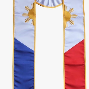 Philippines Flag Embroidered Graduation Stole Sash Scarf Filipino ...