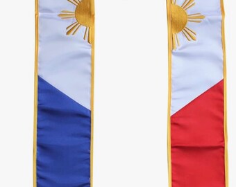 Philippines Flag Embroidered Graduation Stole | Sash | Scarf | Filipino ...