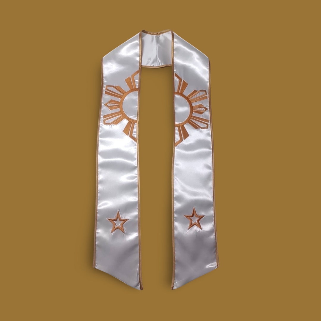 Philippines Flag Embroidered Graduation Stole | Sash | Scarf | Filipino ...