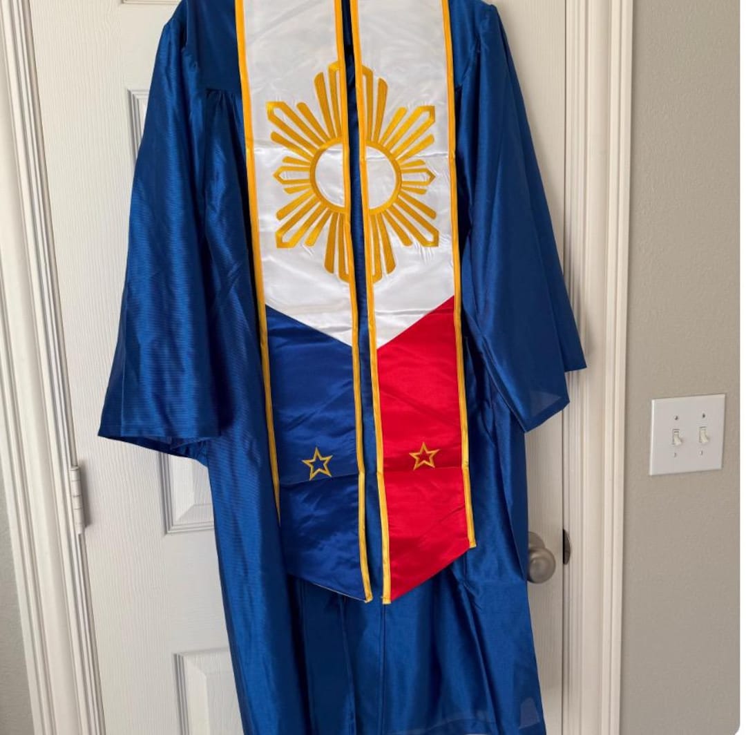 Philippines Flag Embroidered Graduation Stole | Sash | Scarf | Filipino ...