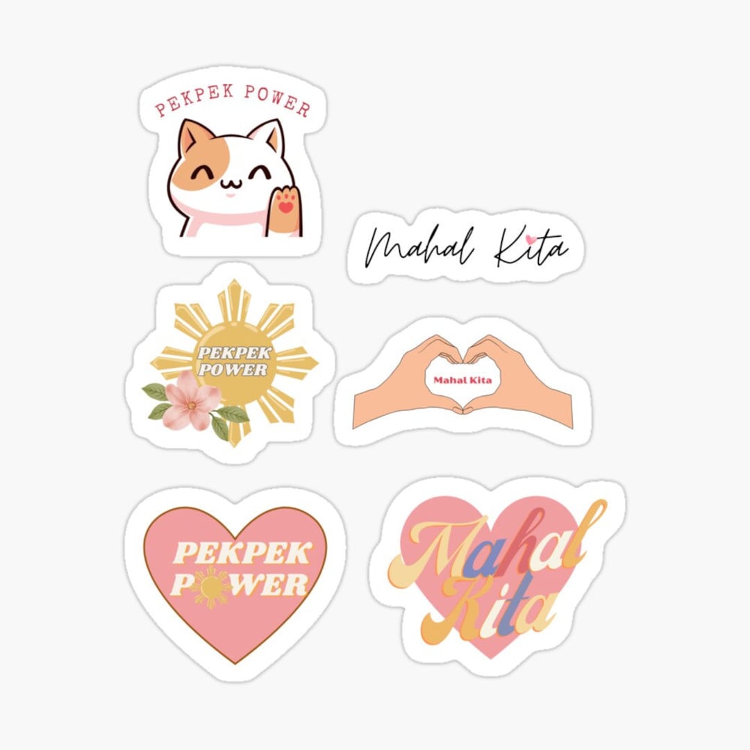 Pekpek Power + Mahal Kita Sticker Pack (6 Stickers) - Etsy