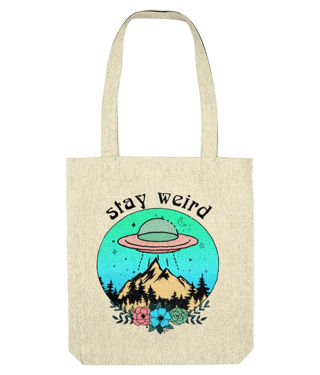 Stay Weird UFO Tote Bag - Etsy