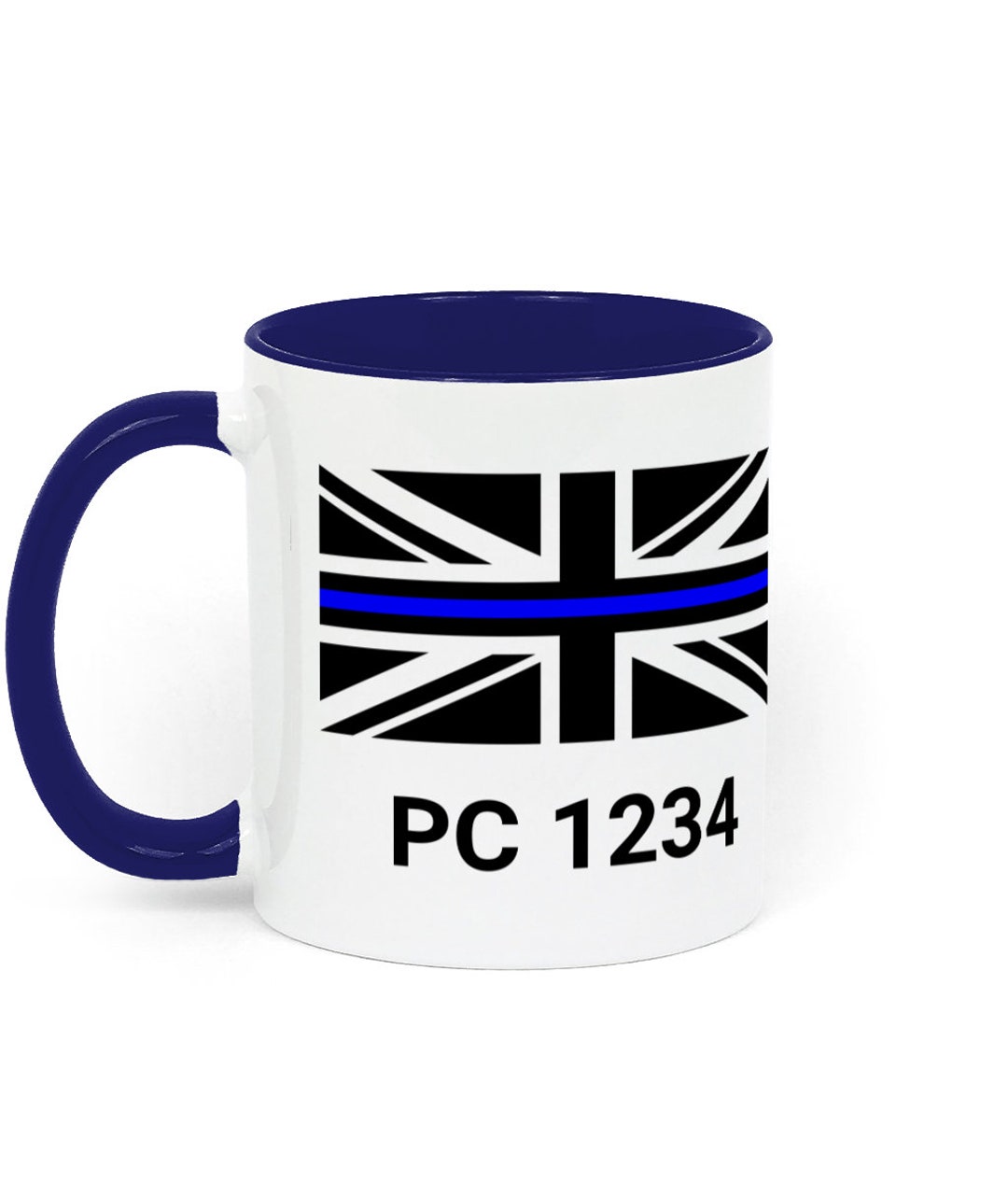 Personalised Police Officer Mug, Custom Name and Badge Number, UK Thin ...