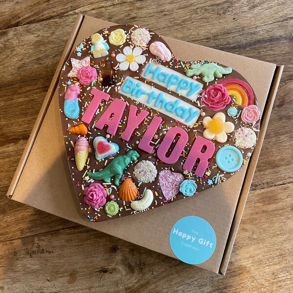 Heart Chocolate Slab - Etsy UK
