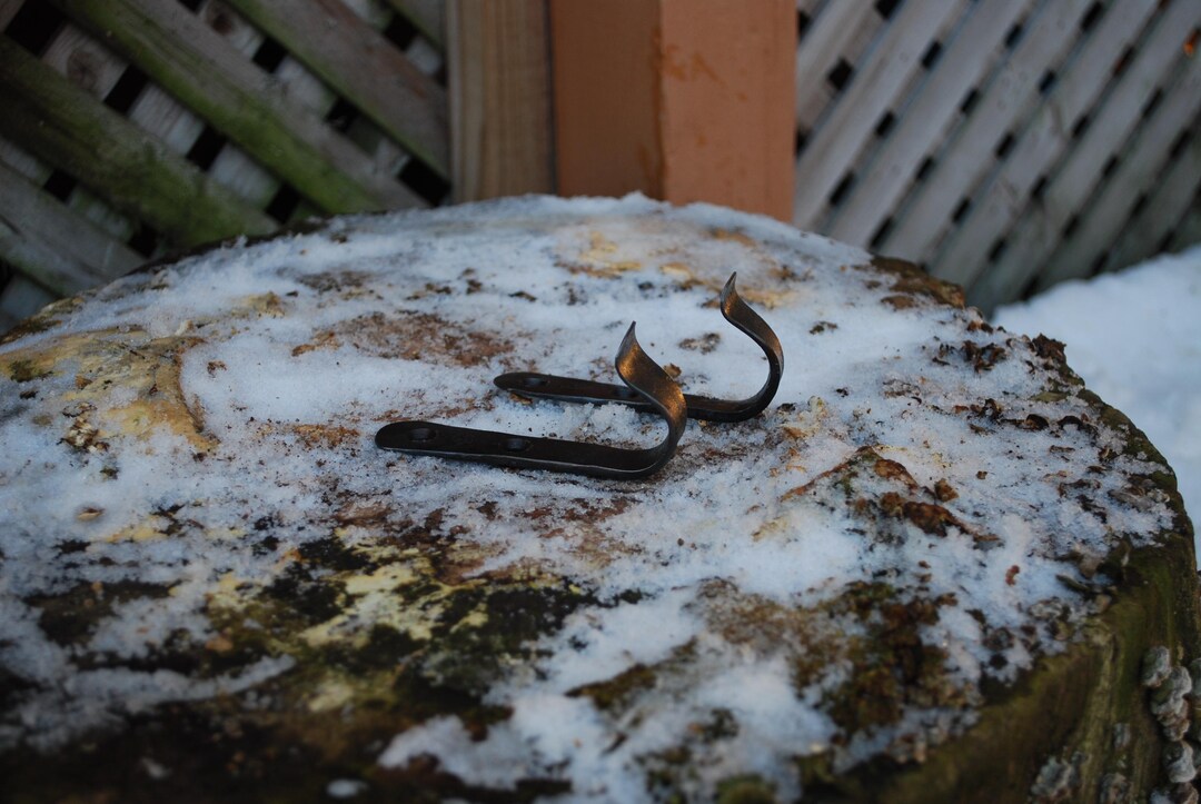 Hand Forged Flat "j" Hooks. Set - Etsy