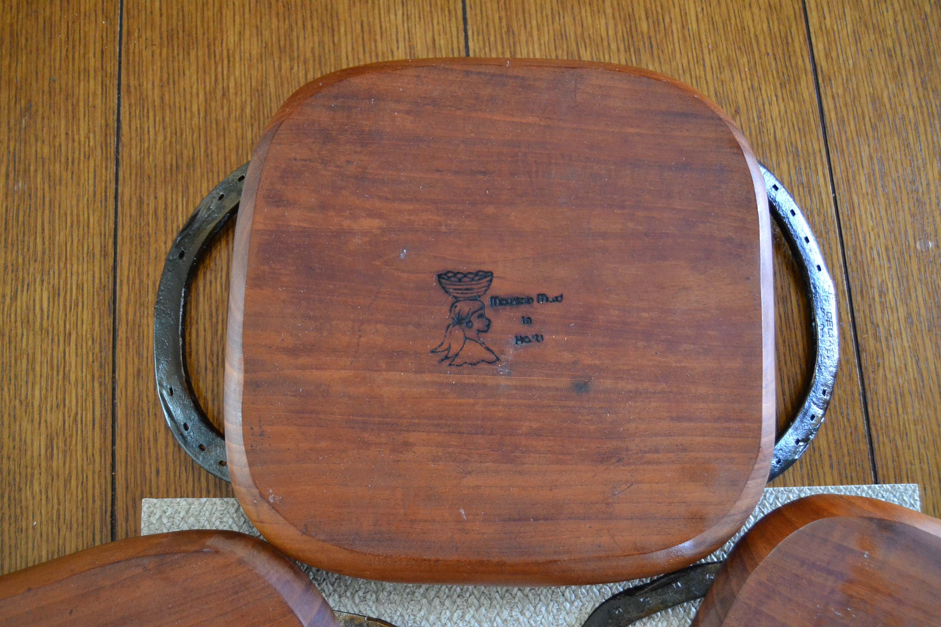 Haitian Platters With Hand Forged Horseshoe Handles - Etsy